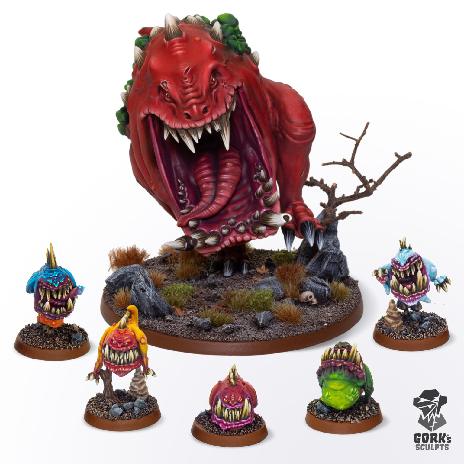 Bundle Colossal V1 + 5 Little cave monsters - Printed - Gork's Sculpts